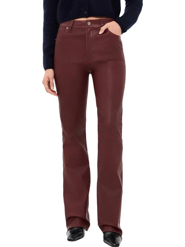 FRAME The Leather Reboot Pants - Currant