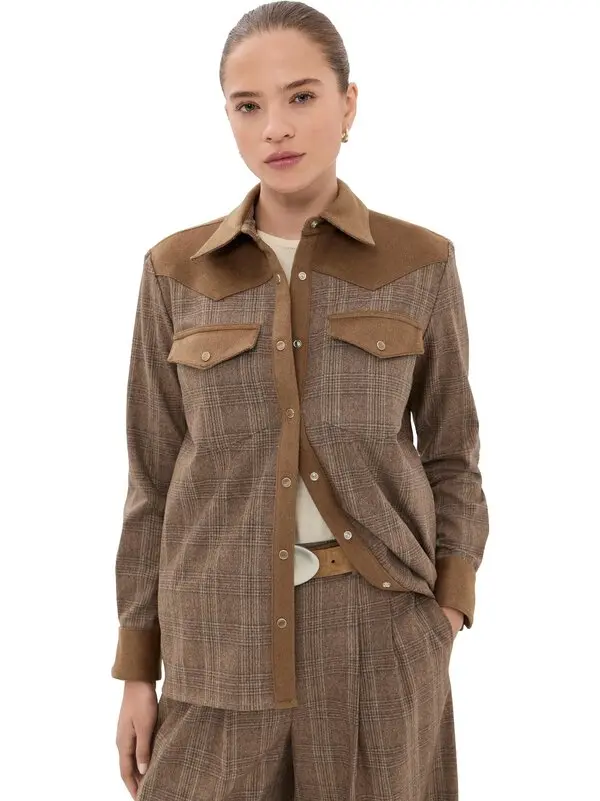 TWP Lone Rider Top - Brown Multi/kelp