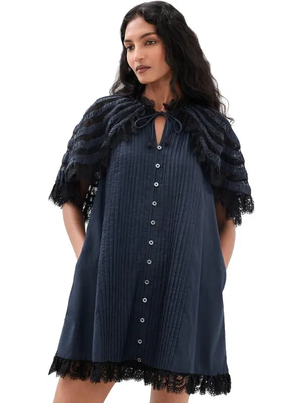 Sea Margaret Capelet Mini Dress - Blue