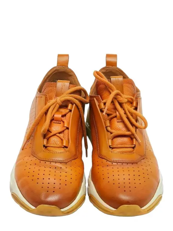Santoni Sport Perforated Leather Sneakers - Orange