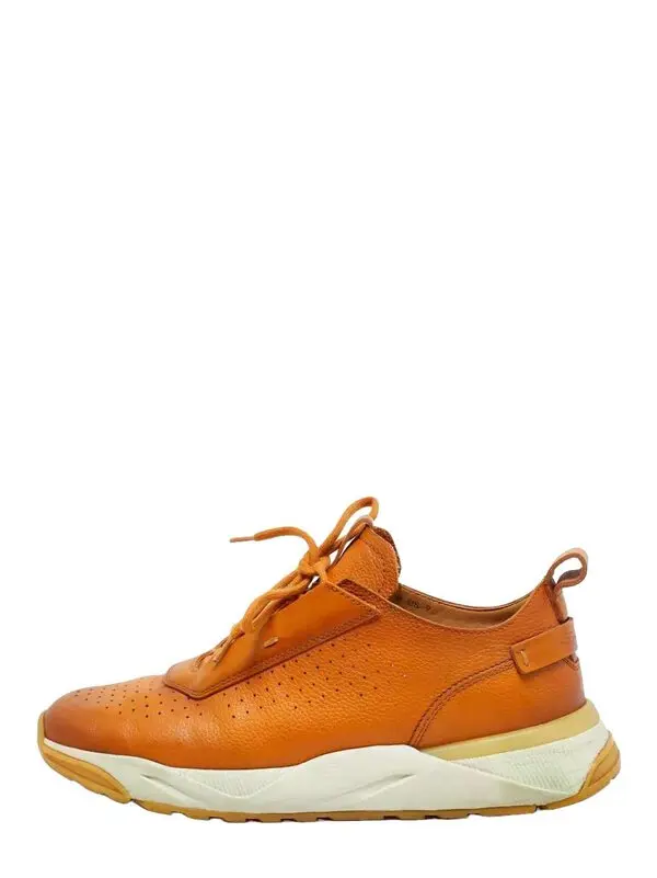 Santoni Sport Perforated Leather Sneakers - Orange