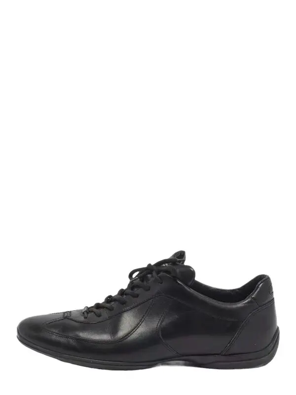 Santoni Lace-up Leather Sneakers - Black