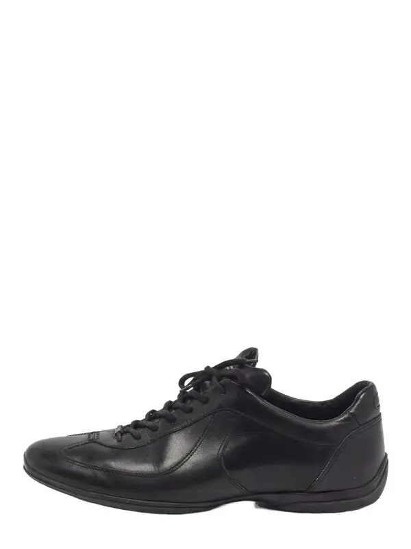 Santoni Lace-up Leather Sneakers - Black