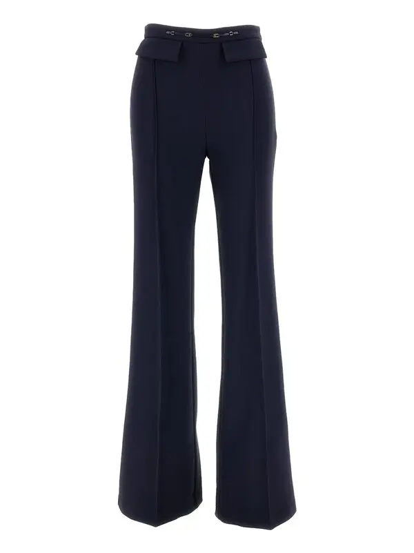 Elisabetta Franchi Pantalone In Crêpe Stretch - Blu