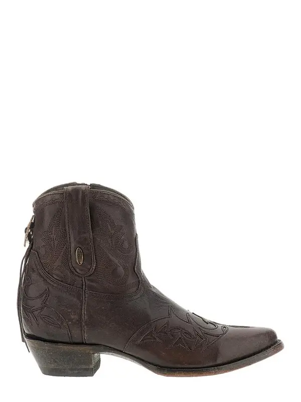 MEXICANA BOOTS Stivaletti Stitched 7 Plus Con Ricami - Marrone