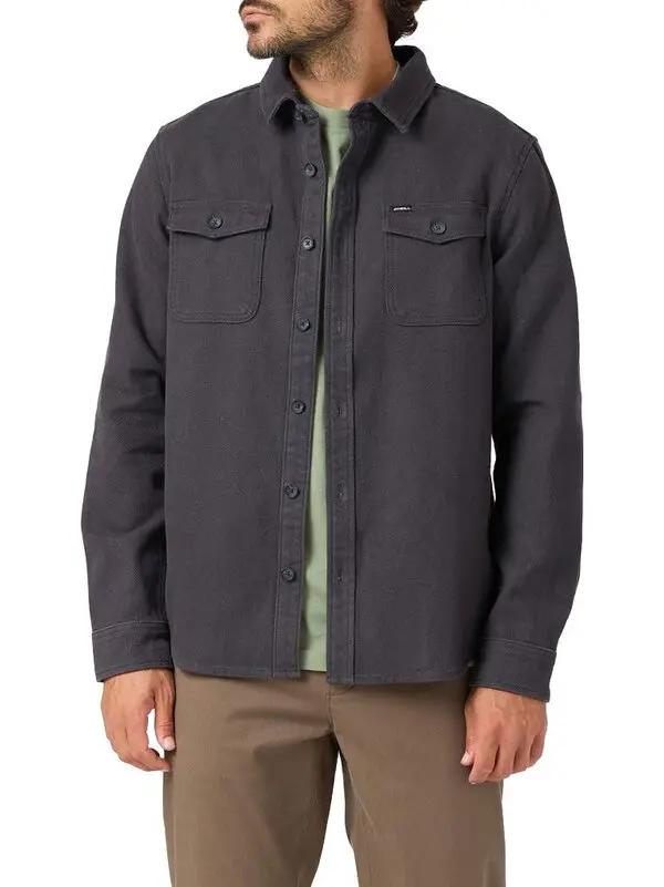 O'Neill Blanket Cotton Flannel Button-up Overshirt - Phantom