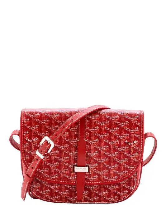 Goyard Belvedere Ii Messenger Bag Coated Canvas Pm - Red