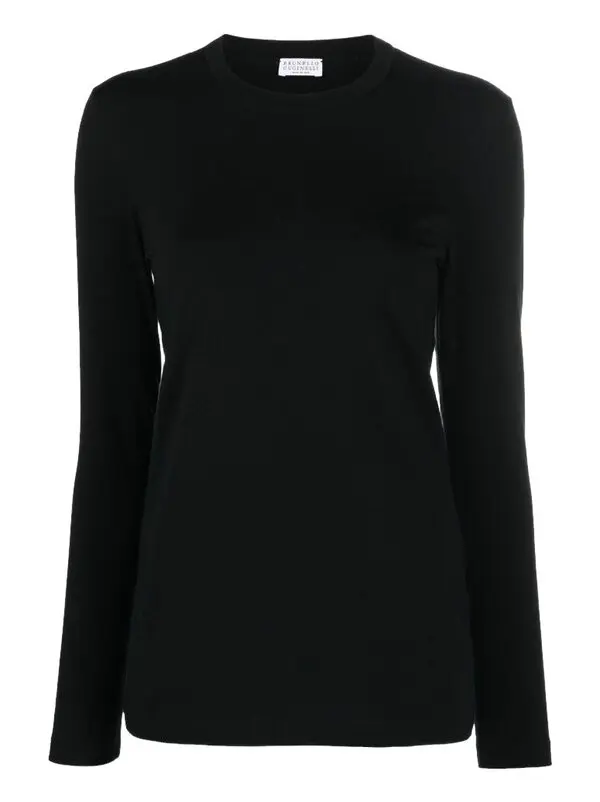 Brunello Cucinelli Long-sleeve Cotton T-shirt - Black
