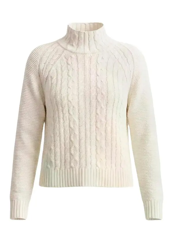 GRAN SASSO Cable-knit Mock-neck Sweater - Neutrals