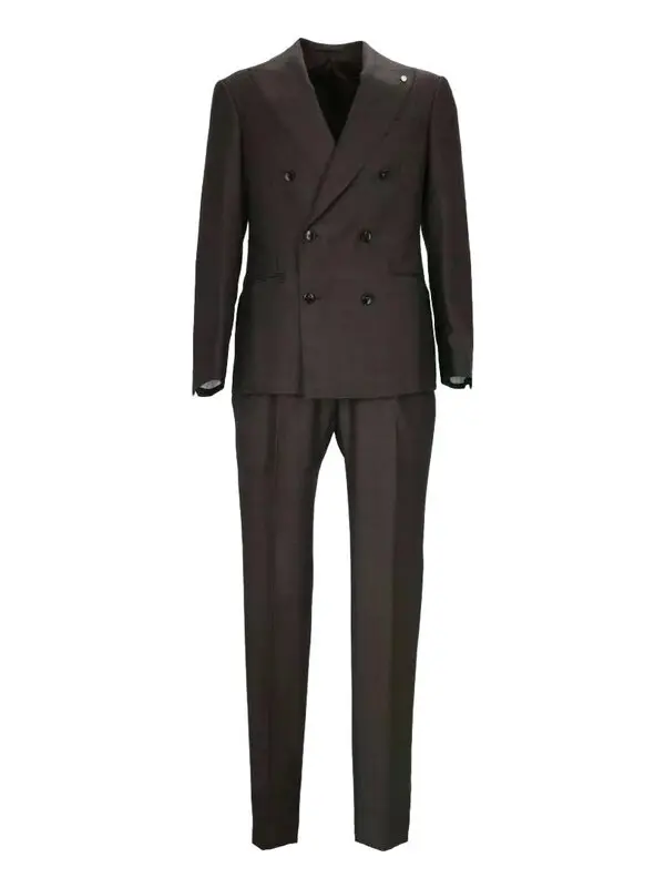LUIGI BIANCHI Double-breasted Suit - Brown