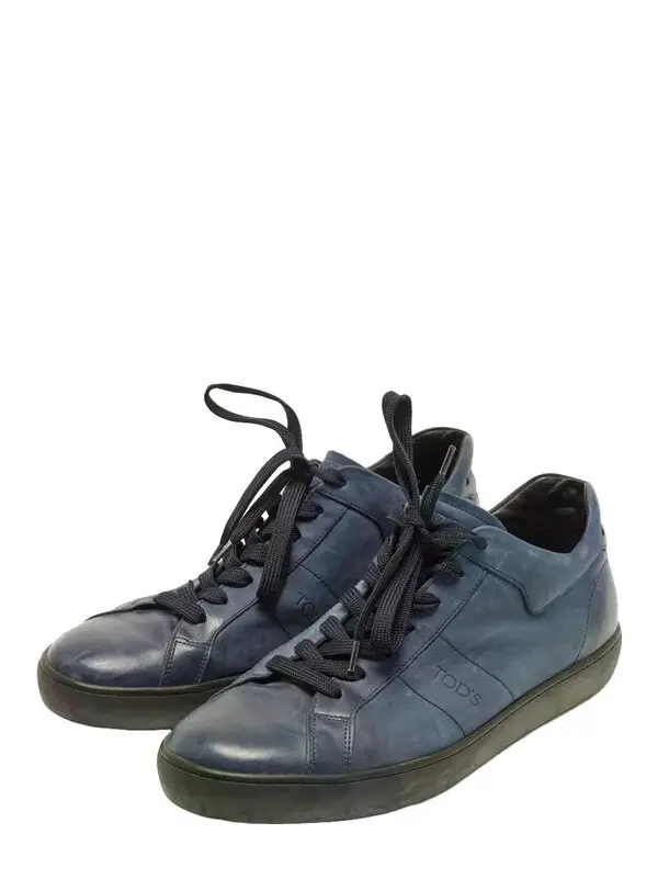 TOD'S Lace-up Leather Sneakers - Blue