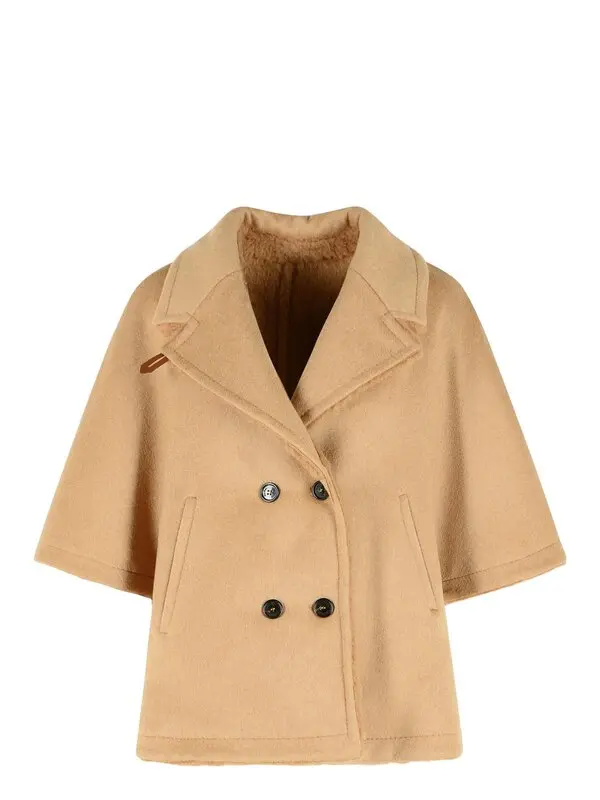 Max Mara Memo' Reversible Camel And Teddy Hood - Brown