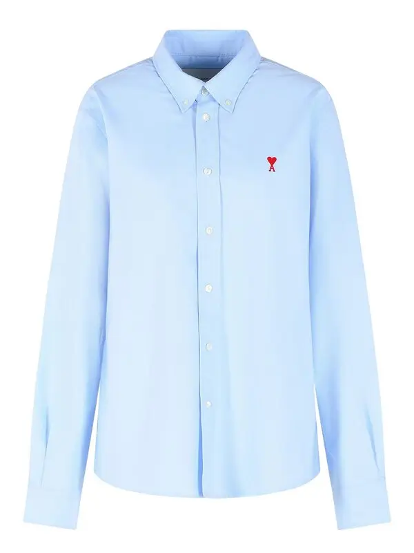 AMI Paris De Cœur' Cotton Shirt - Blue
