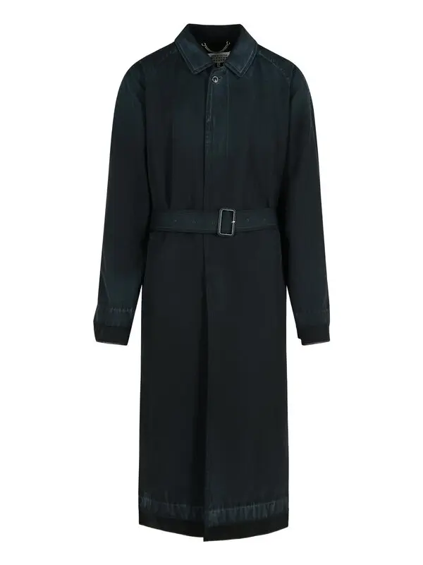 MAISON MARGIELA Virgin Wool Trench Coat - Black