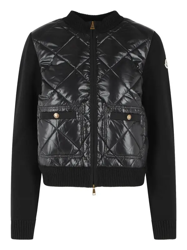 Moncler Tricot' Cotton Cardigan - Black