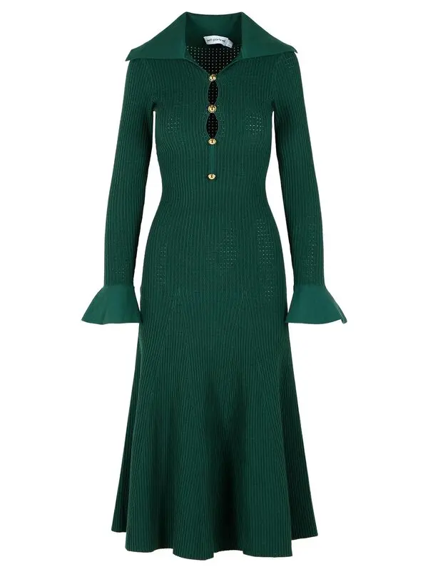 SELF-PORTRAIT Keyhole' Dress In Viscose Blend - Green