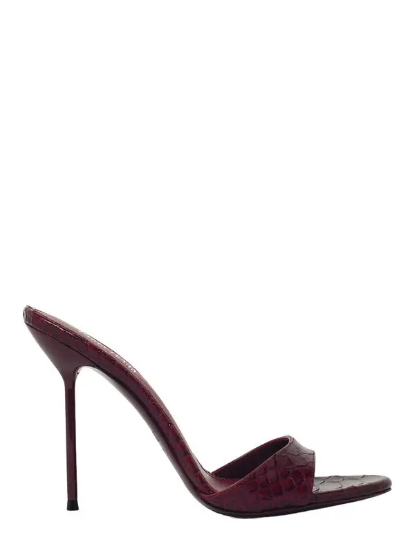 Paris Texas Lidia 105' Deep Leather Mules - Red