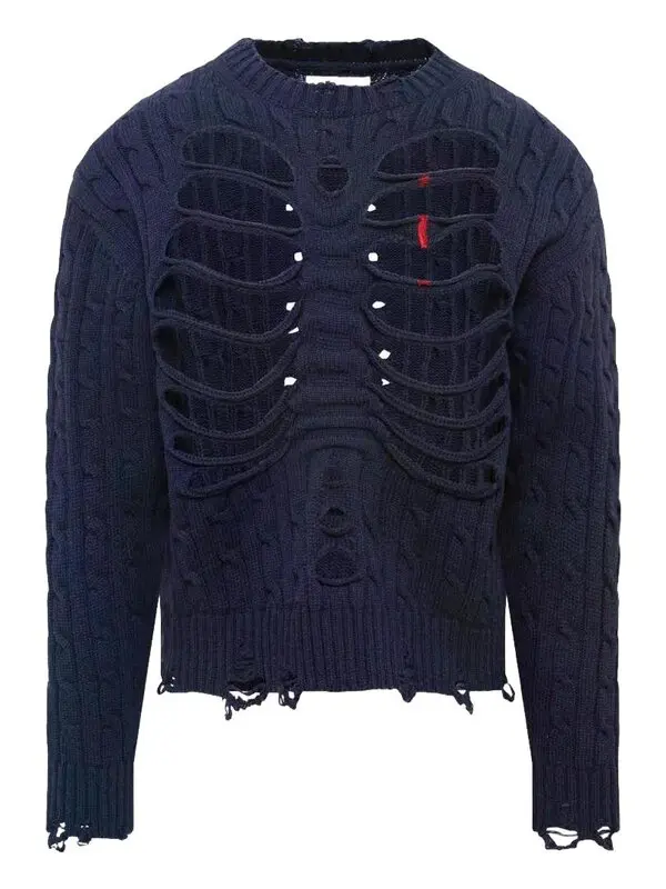 DOUBLET Cable-knit Sweater - Blue