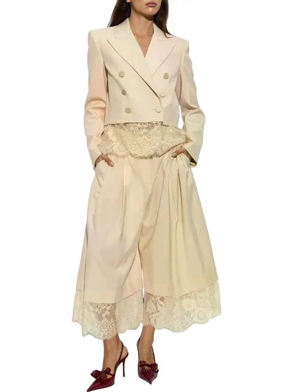 Zimmermann Valiant Lace-trim Pleated Trousers - Neutrals