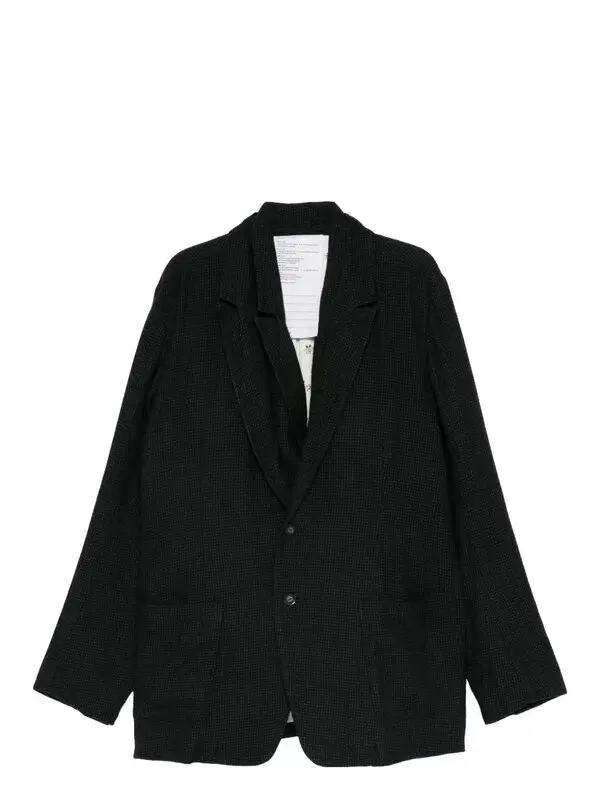 NUDE:MASAHIKO MARUYAMA Houndstooth-pattern Layered Blazer - Grey