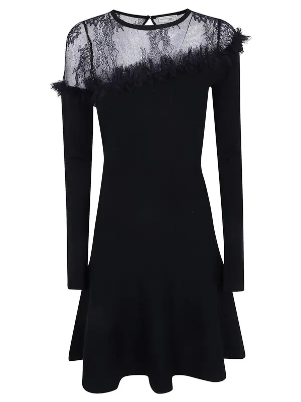 Blumarine Dress With Lace - Black