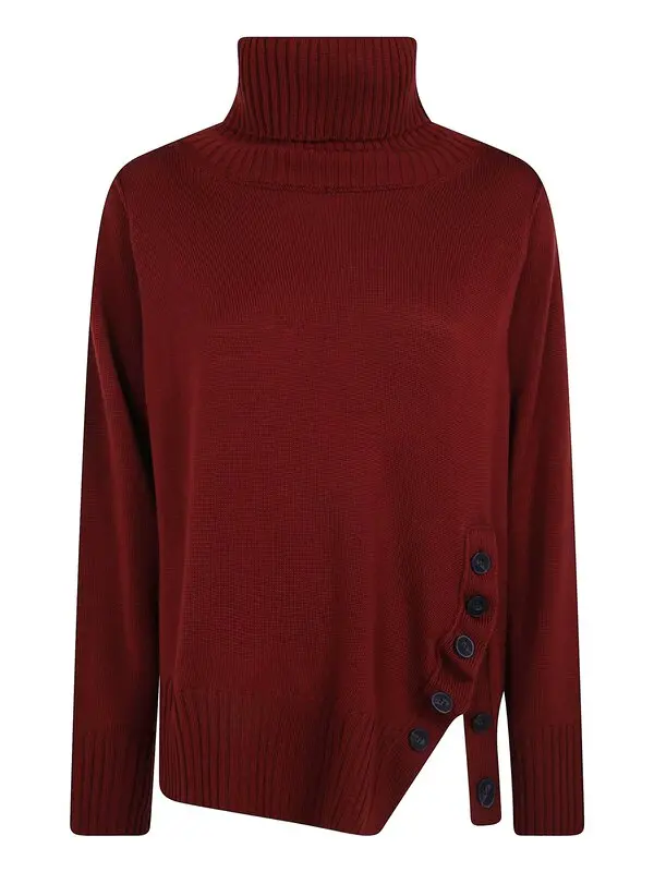 PIERANTONIOGASPARI Sweater High Neck Buttons "1v6808m. Qb3 V28 Sienna - Red