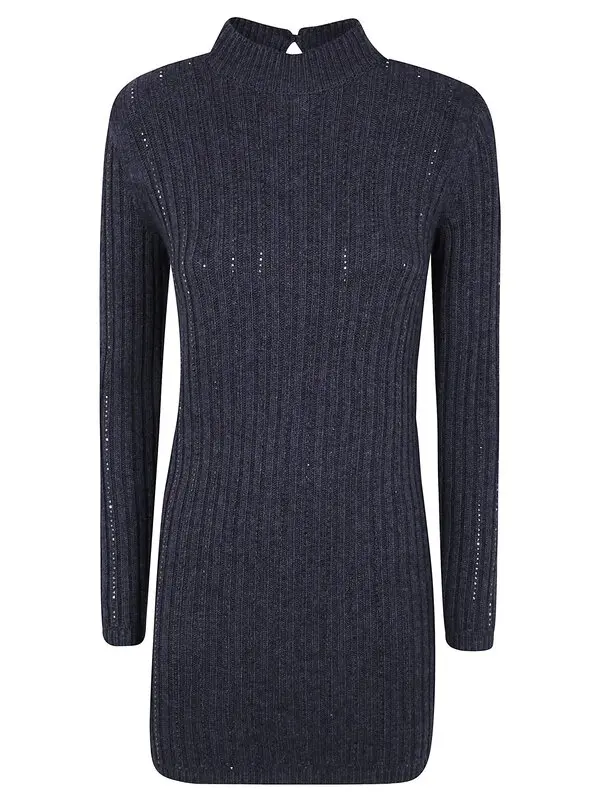 TWINSET Mini Dress Long Sleeved Long Sleeved Mini Dress - Gray