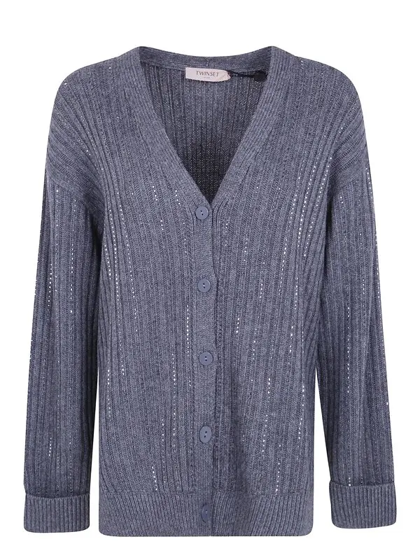 TWINSET Cardigan V Neck - Gray