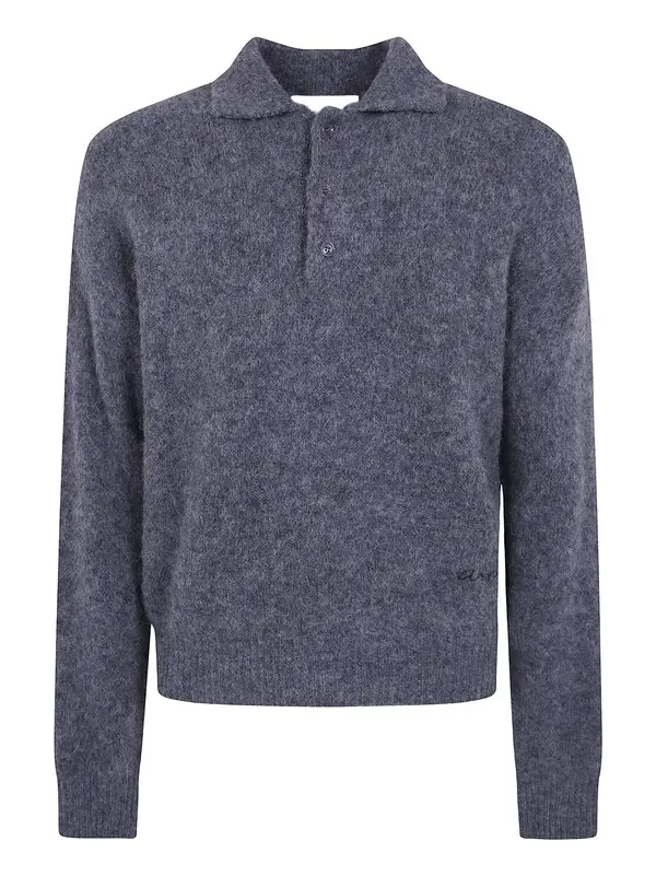 AMI Paris Polo Sweater - Gray