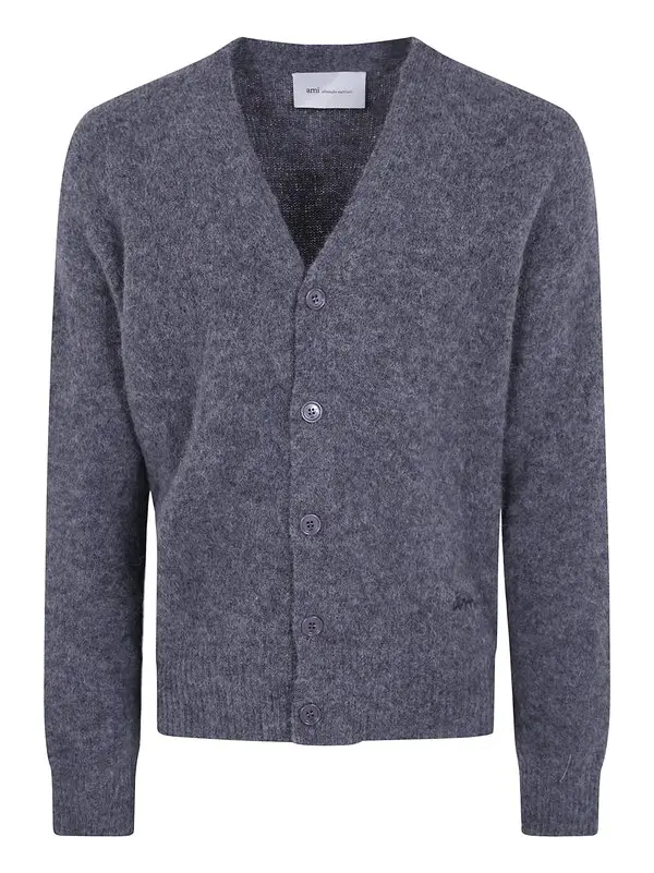 AMI Paris Cardigan V-neck - Gray