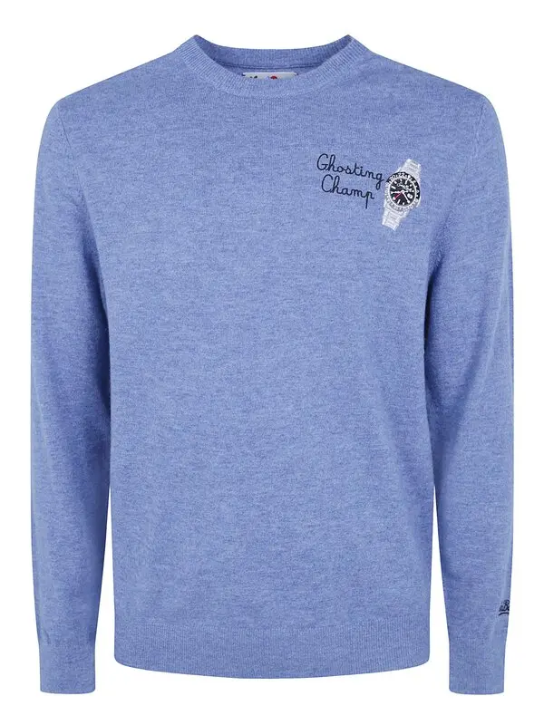 MC2 SAINT BARTH Crew Neck Sweater "heron Light Embry - Blue