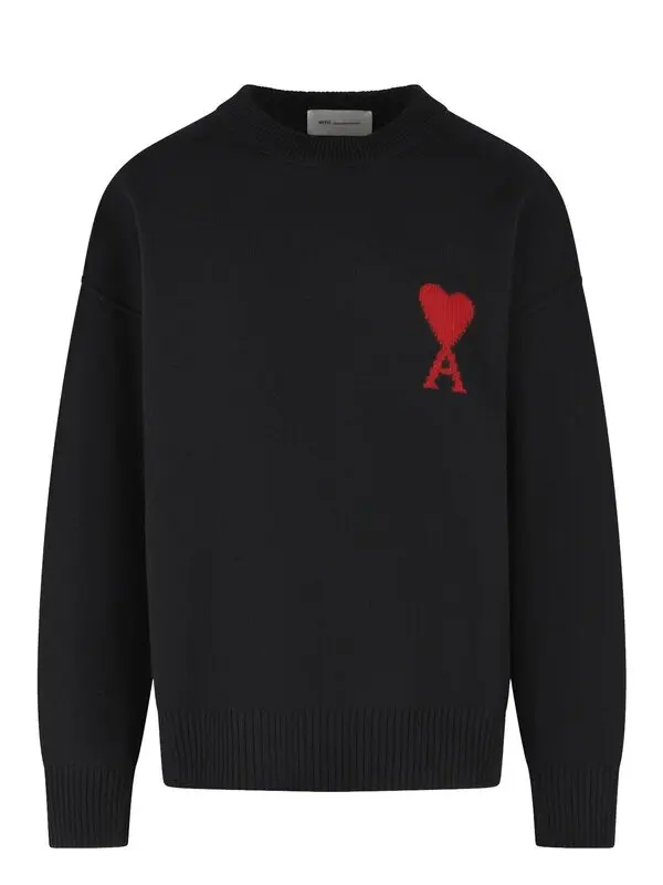 AMI Paris Virgin Wool Sweater - Black