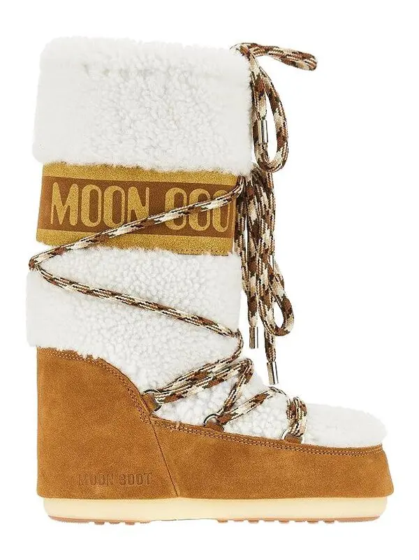 Moon Boot Shearling 'icon' Boots - White