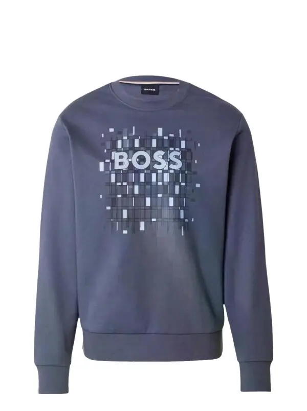 BOSS Logo-print Sweatshirt - Blue