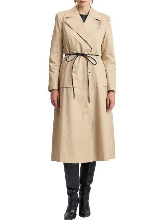 Avec Les Filles Hourglass Maxi Trench Coat - Birch