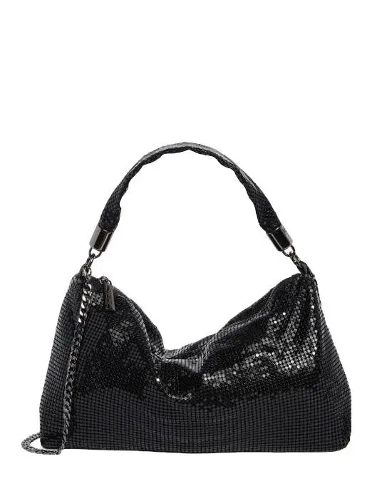 OLGA BERG Marilla Mesh Shoulder Bag - Black