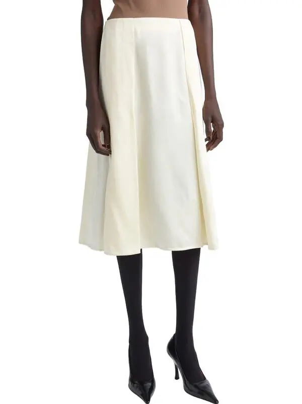 JIL SANDER Pleated A-line Skirt - Cornsilk