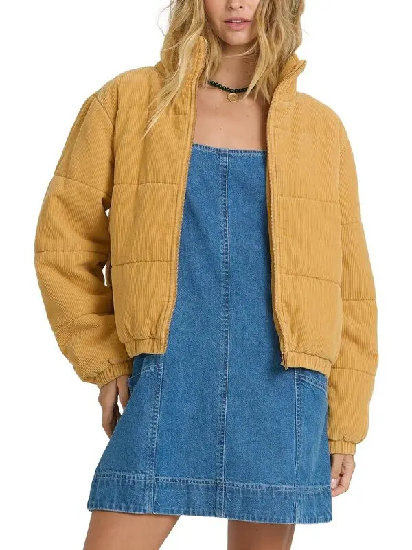 BILLABONG Winter Waves Corduroy Puffer Jacket - Curry