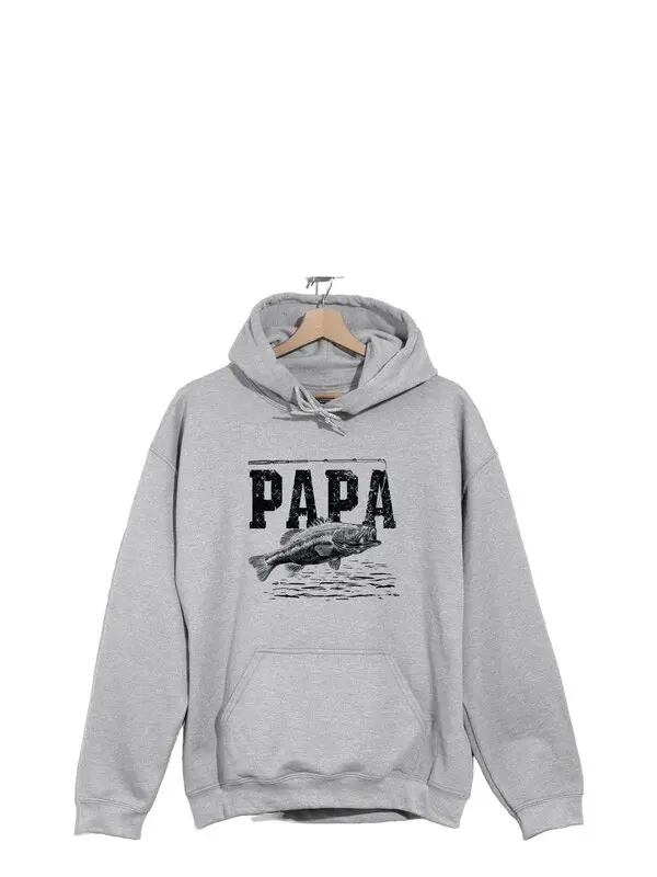 SIMPLY SAGE MARKET Papa Fishing Distressed Hoodie - Graphite