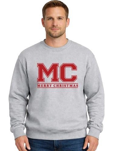SIMPLY SAGE MARKET Merry Christmas Initials Sweatshirt - Graphite