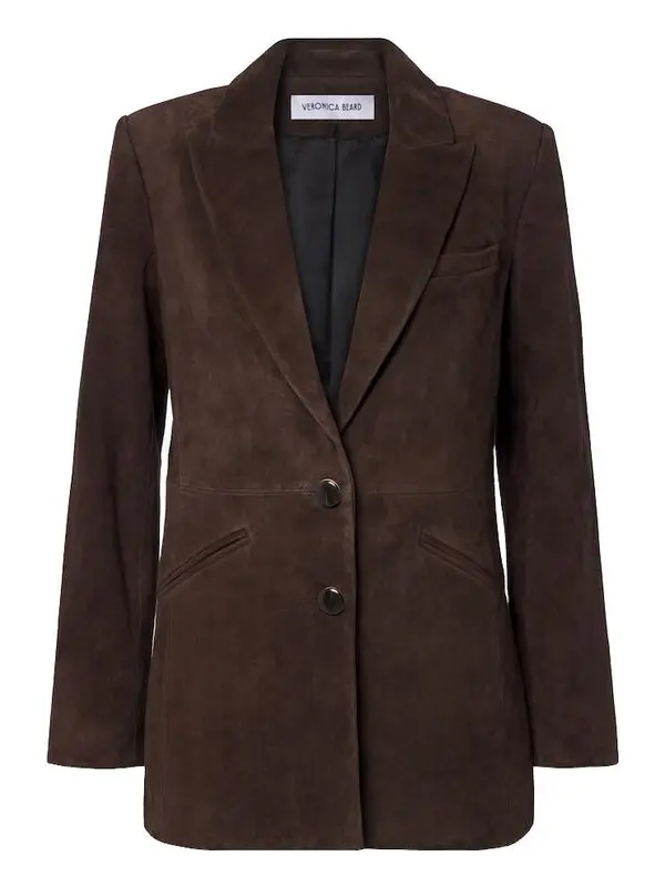 Veronica Beard Maci Suede Blazer - Brown