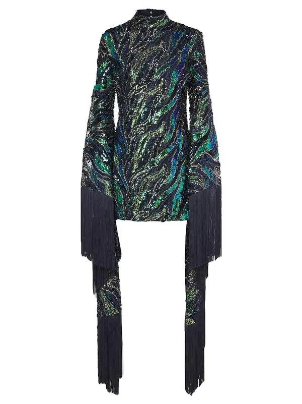 TALLER MARMO Disco Dragon Sequined Tulle Minidress - Multicoloured