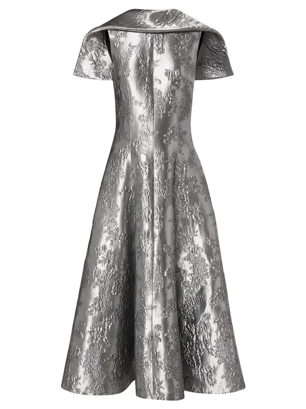 EMILIA WICKSTEAD Harlow Cloqué Jacquard Cocktail Dress - Silver