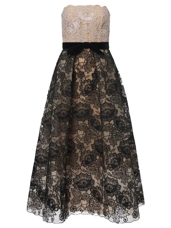 Elie Saab Guipure Lace Cocktail Dress - Black
