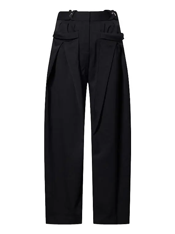 Rabanne Pantalon Straight-leg Wool Trousers - Black