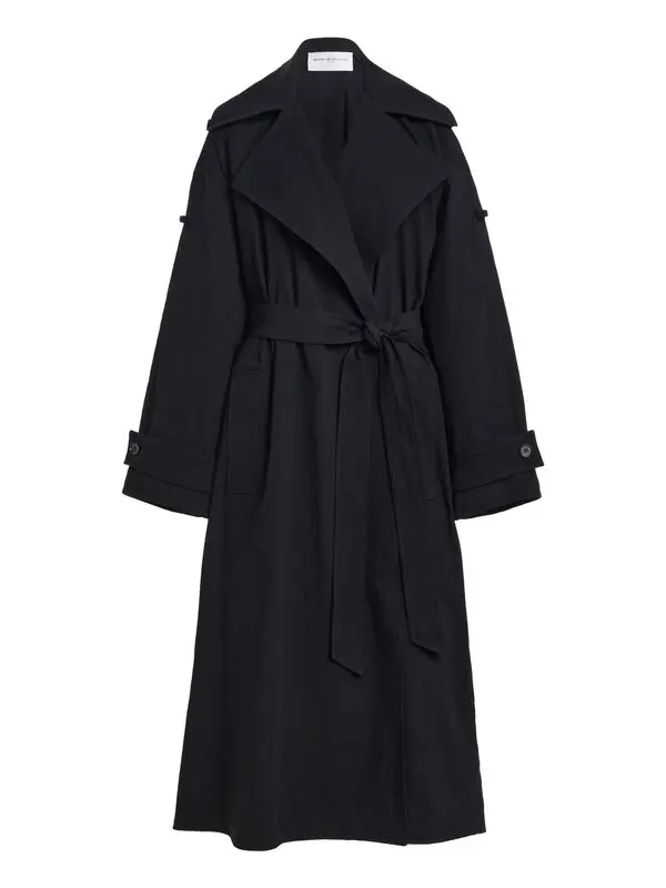 Brandon Maxwell The Tillman Linen-blend Trench Coat - Black