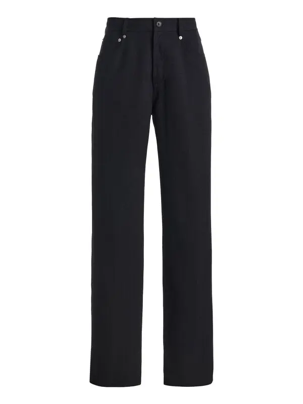 Brandon Maxwell The Reade Relaxed Wool-silk Pants - Black