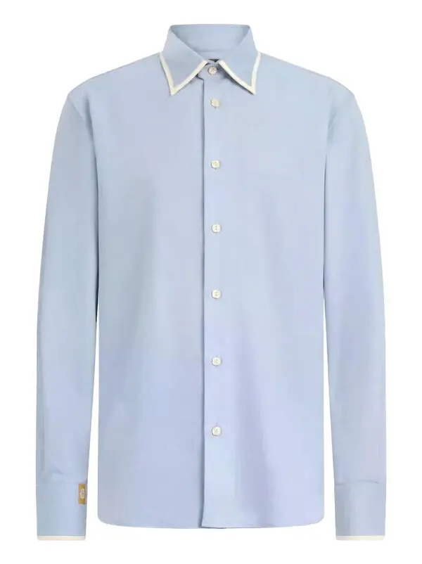 BILLIONAIRE Milano Contrast-trim Shirt - Blue