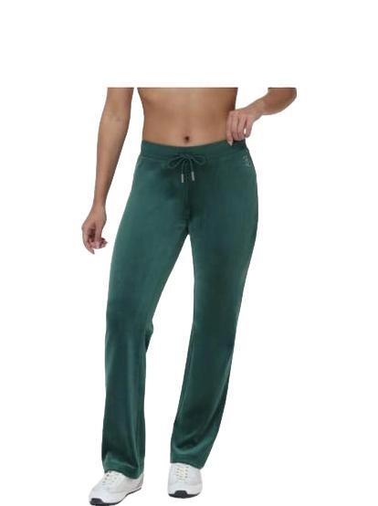 Juicy Couture Rib Waist Velour Track Pants With Rhinestone Bling - Junebug