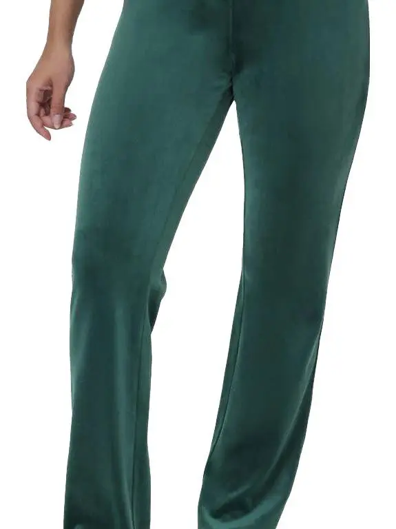 Juicy Couture Rib Waist Velour Track Pants With Rhinestone Bling - Junebug